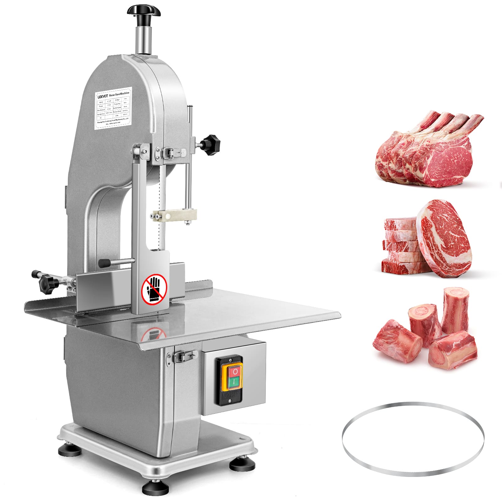 Leevot Electric Bone and Meat Saw Machine - 1500W Commercial Bandsaw ...